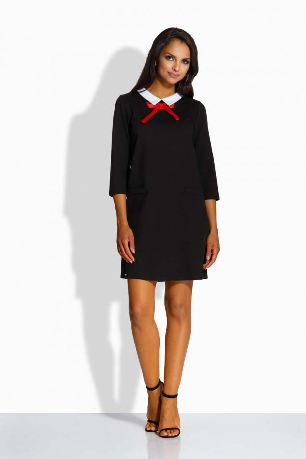 Monochrome Red Ribbon Dress